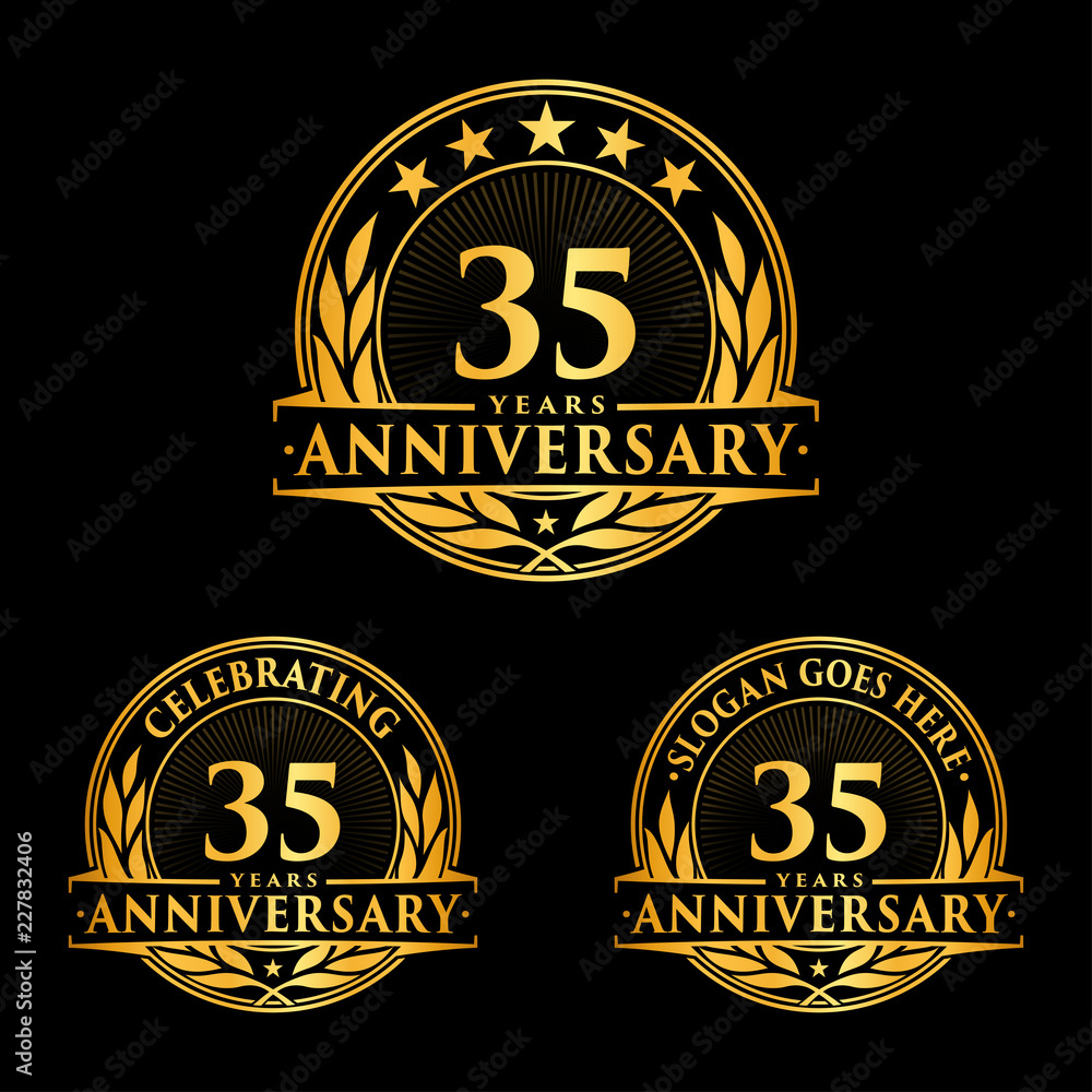 35 Years Anniversary Set. 35th Celebration Logo Collection. Vector and ...