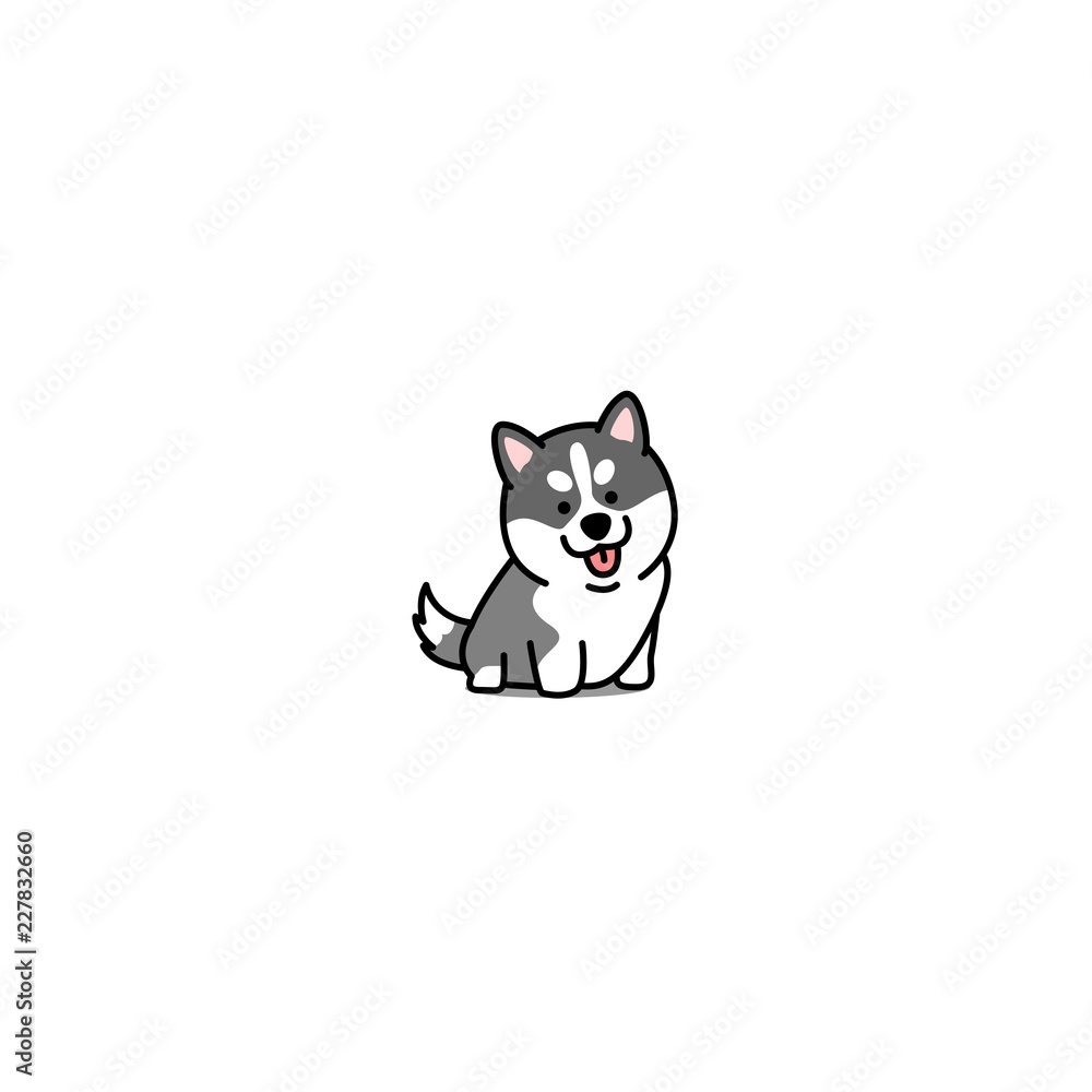 Cute Husky Puppy Cartoon
