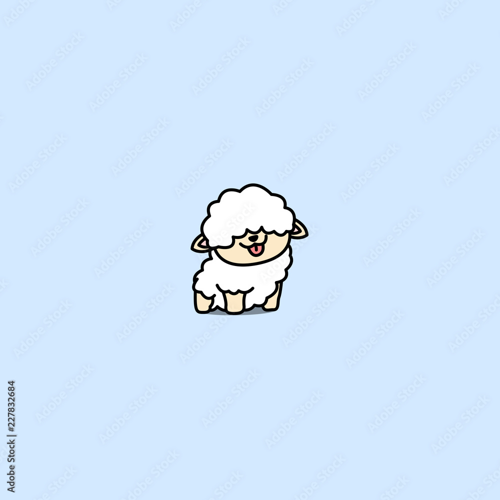 Cute baby sheep cartoon icon, vector illustration Stock Vector | Adobe ...