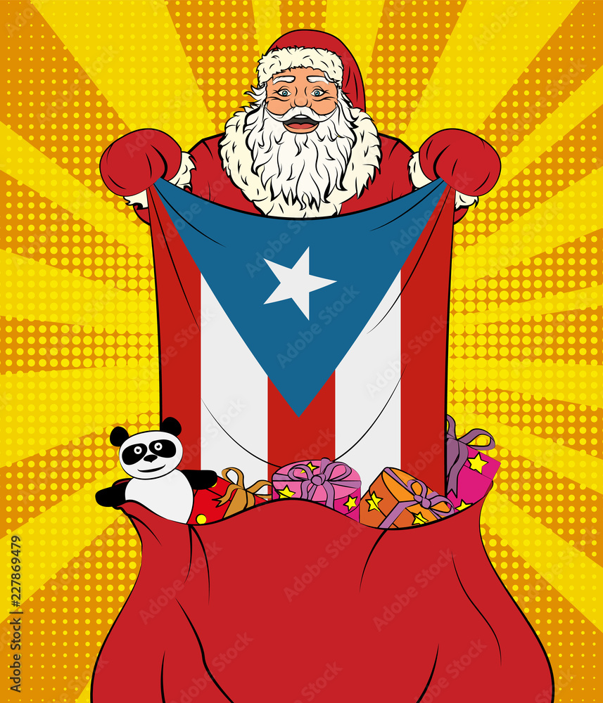 Santa Claus gets national flag of Puerto Rico out of the bag with toys ...