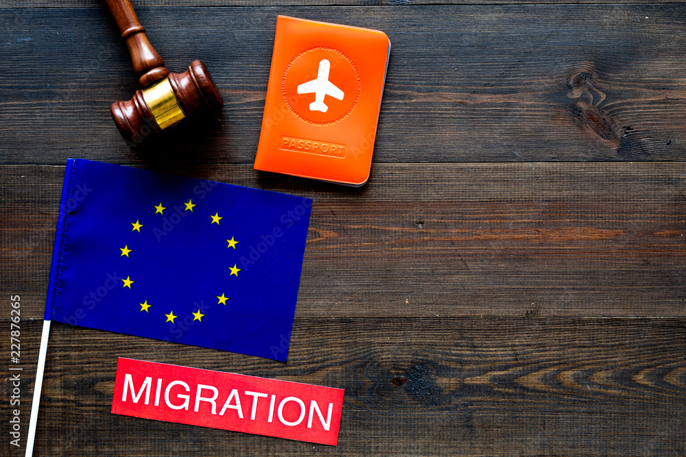 Schengen visa. Immigration to Europe concept. Text immigration near ...