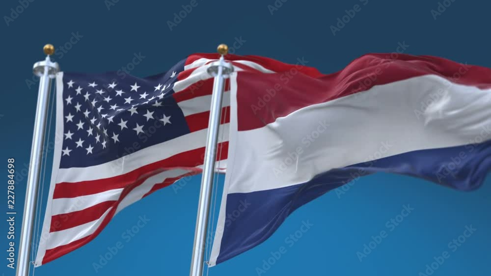 4k Seamless United States of America And Netherlands Holland Flags with ...