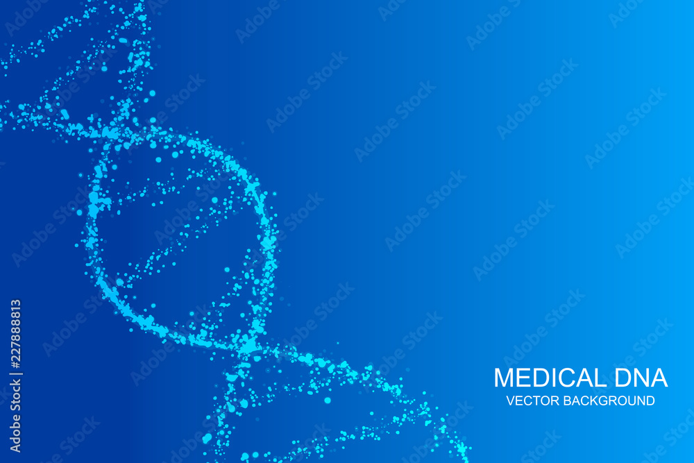 Blue background with DNA, Science background with DNA strand technology ...