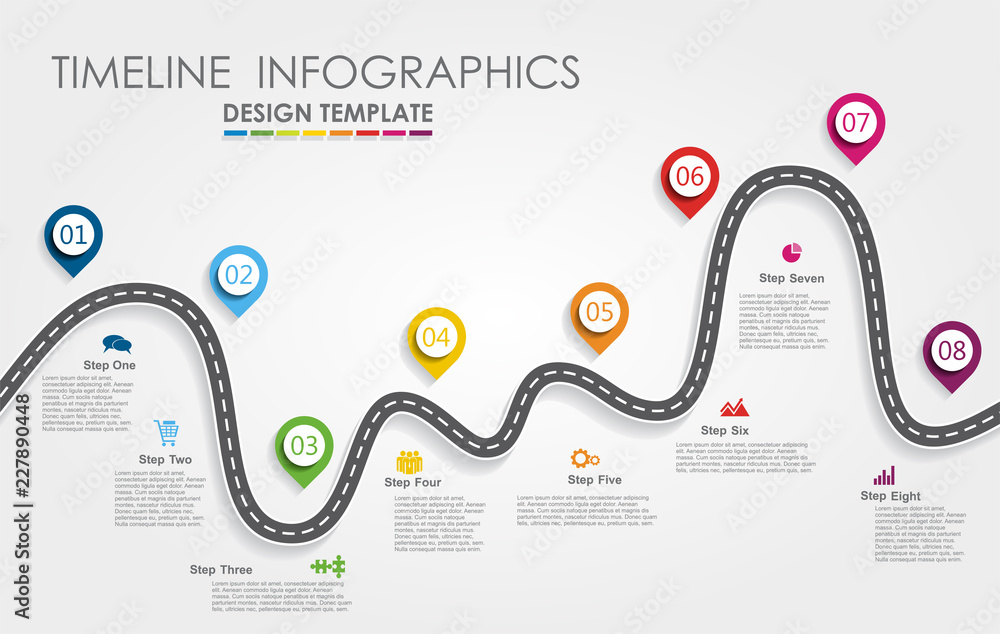Navigation roadmap infographic timeline concept with place for your ...
