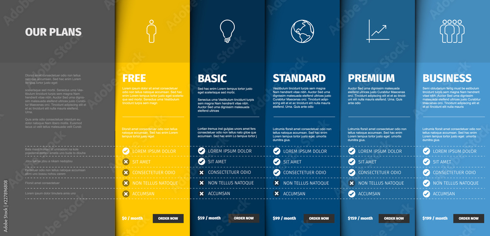 Poster Product / service price comparison table – Wall Art | UkPosters