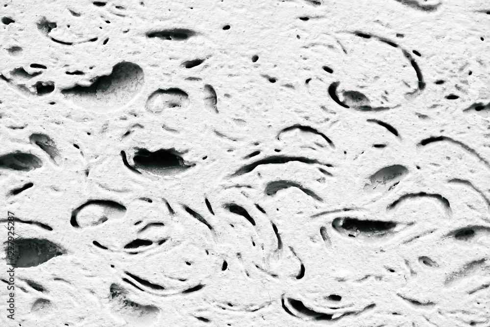 Pattern of foam block in macro. Template of foundation of old building ...