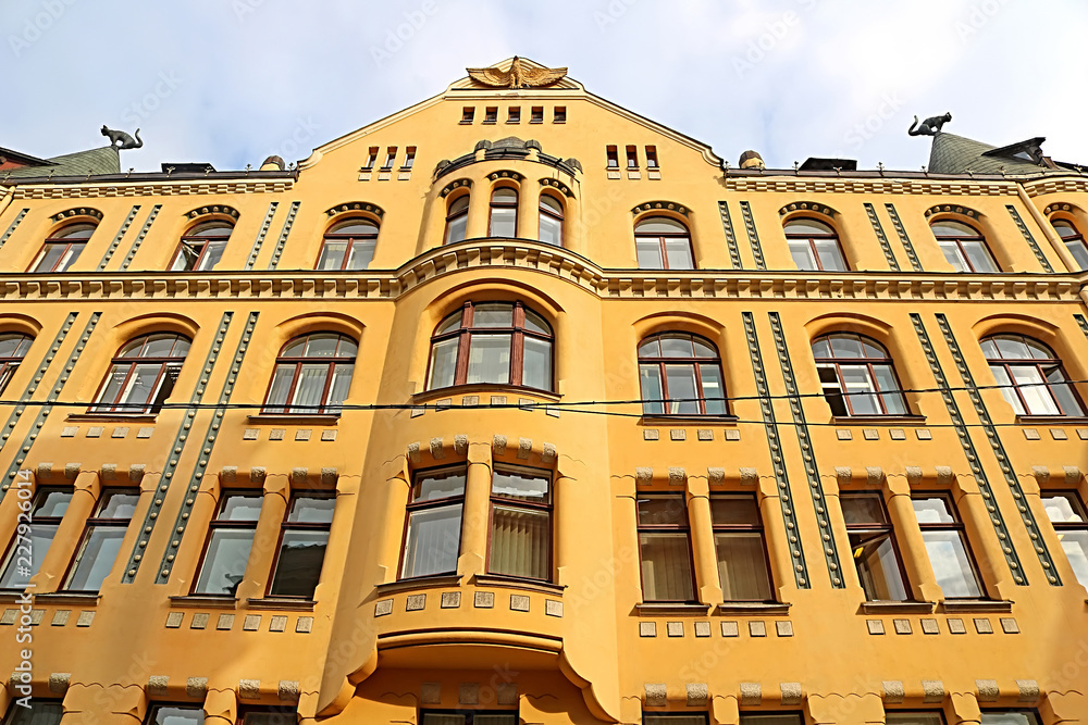 The Cat House at 10 Meistaru iela in the old town of Riga, the capital ...