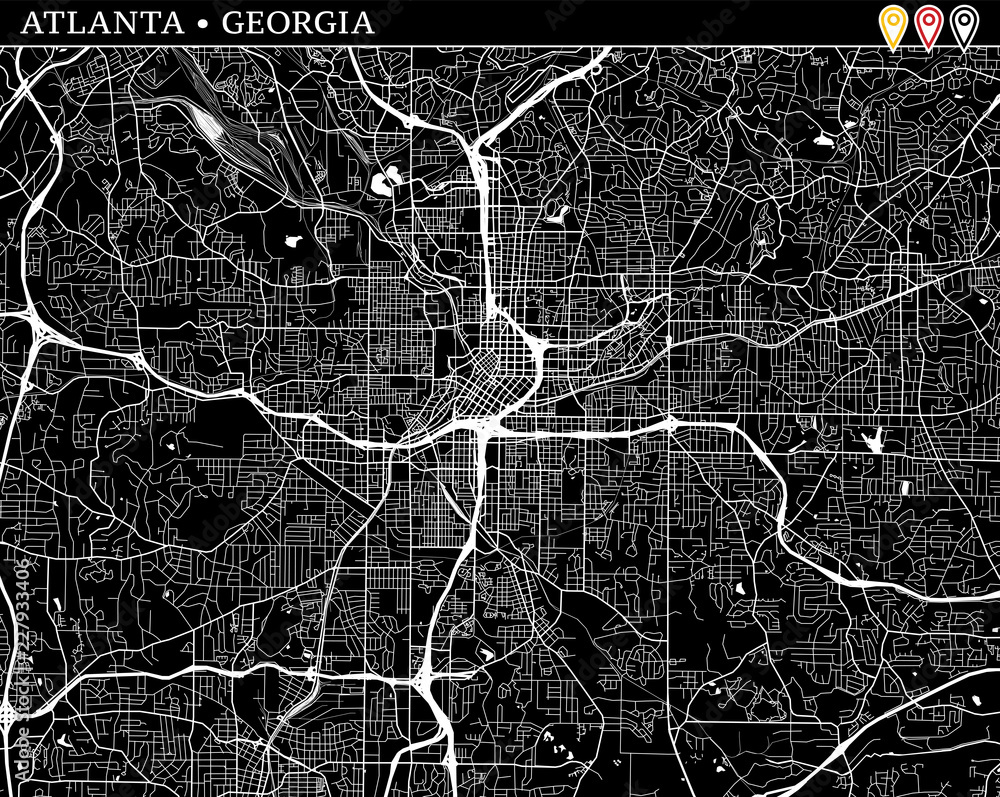 Simple map of Atlanta, Georgia Stock Vector | Adobe Stock