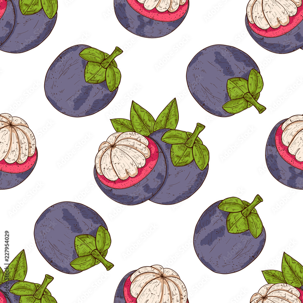 Mangosteen. Tropical Fruit. Background, wallpaper, texture, seamless ...
