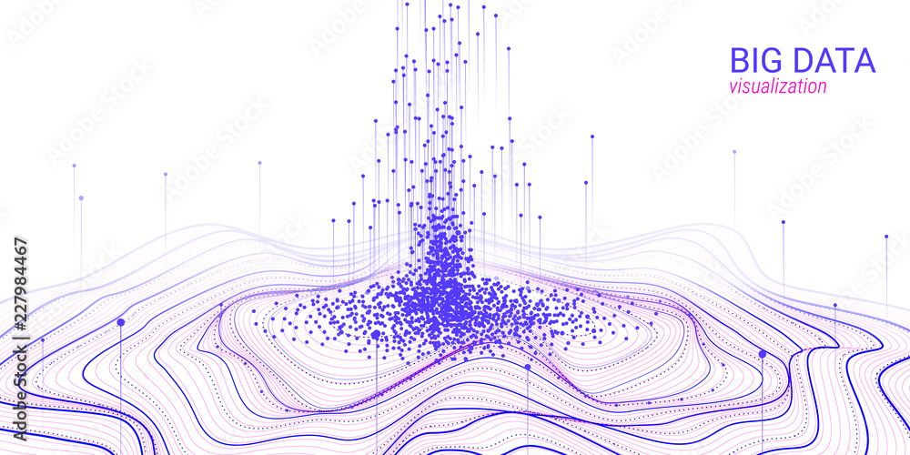 Wave 3D Big Data Visualization. Analysis Infographic. Stock Vector ...