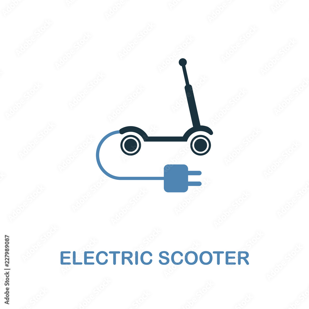 Electric Scooter icon in two colors design. Premium style from smart ...