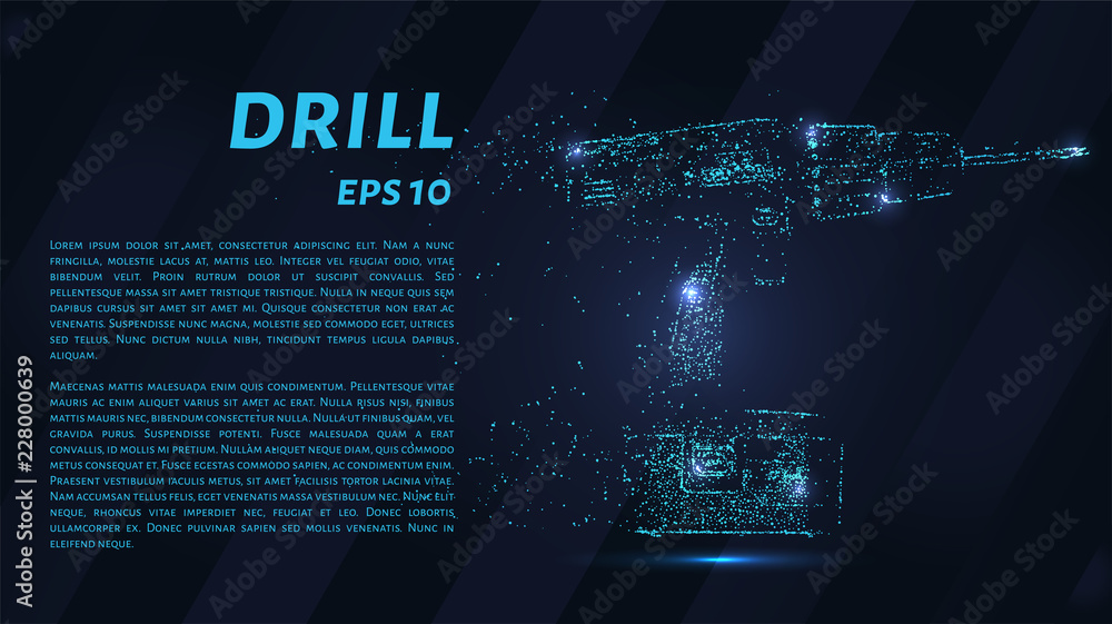 Drill of the particles. The drill consists of small circles and dots ...