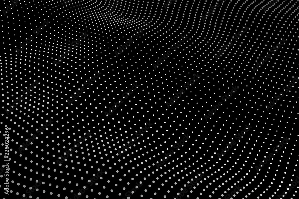 Wave 3d. Wave of particles. Futuristic point wave. Design for poster ...