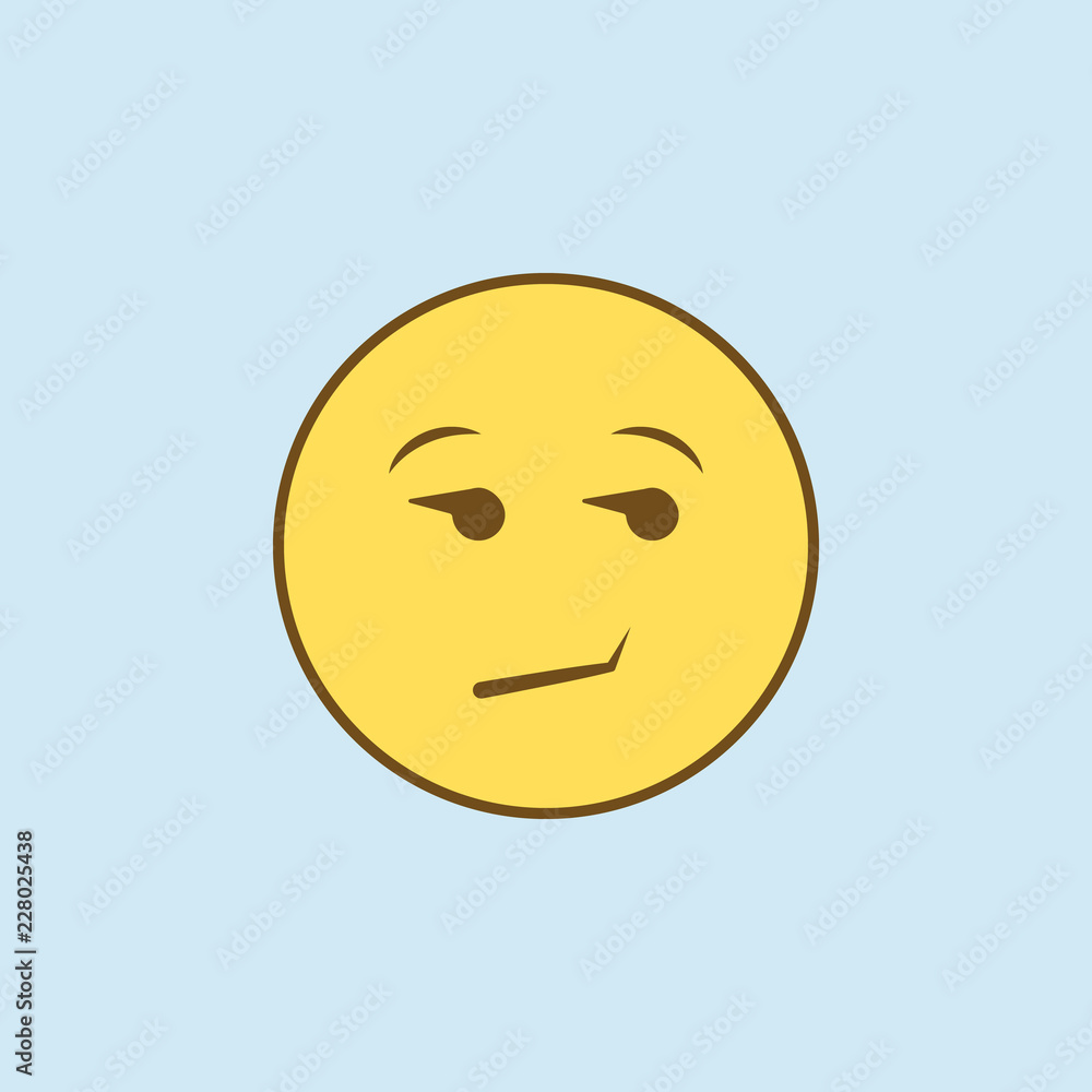smirk 2 colored line icon. Simple yellow and brown element illustration ...