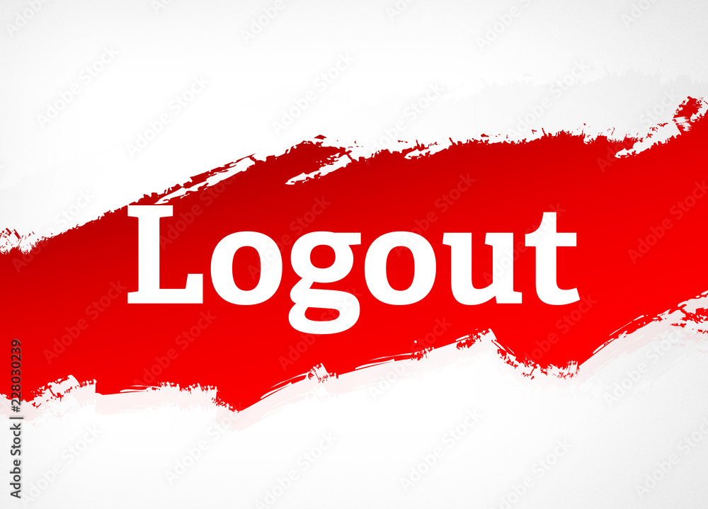Logout Red Brush Abstract Background Illustration Stock Illustration ...