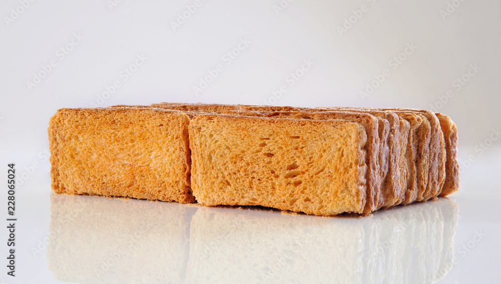 Tea Rusk, Crunchy, crispy dry biscuit, a famous breakfast snack. It is ...