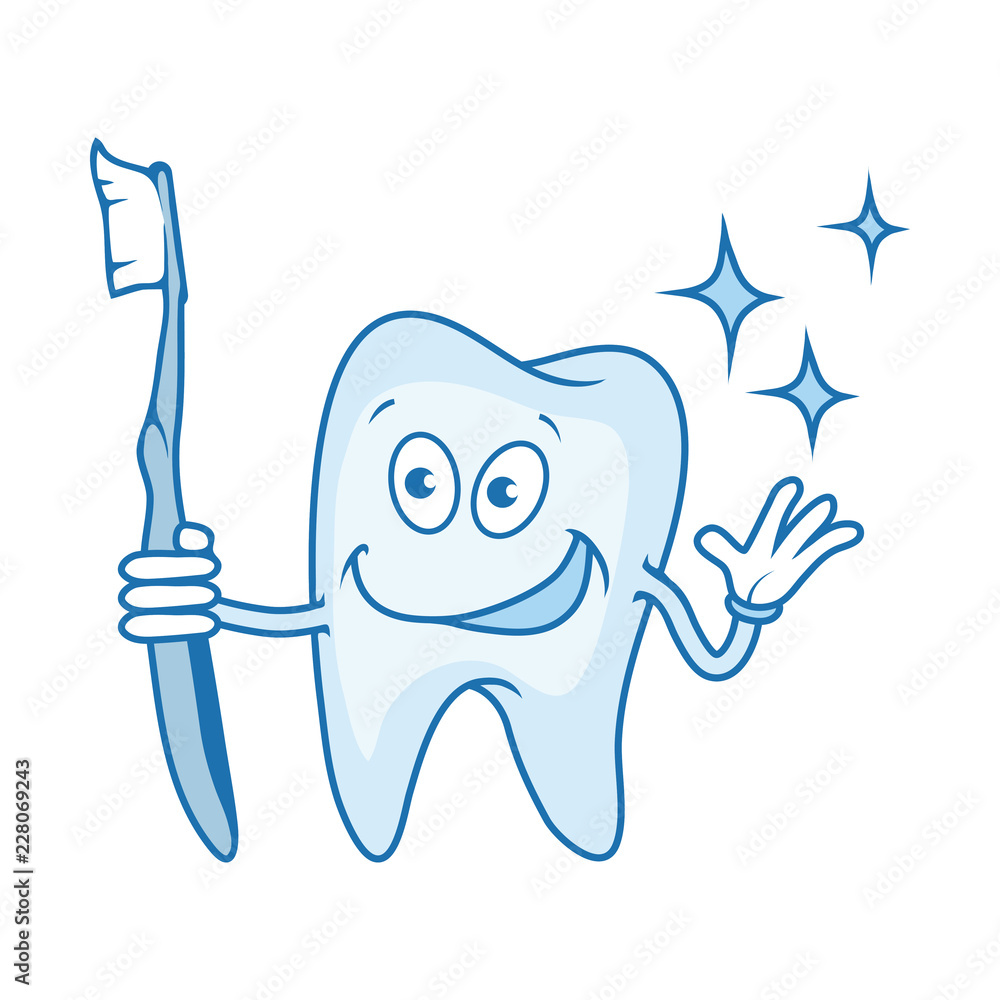 cartoon smiling tooth, prevention of tooth cleaning, cartoon tooth ...