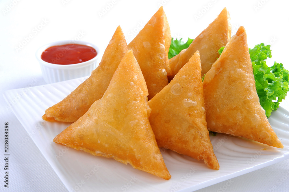 Samosa, Sambusa, Samboksa with a savory filling of chicken, mince ...
