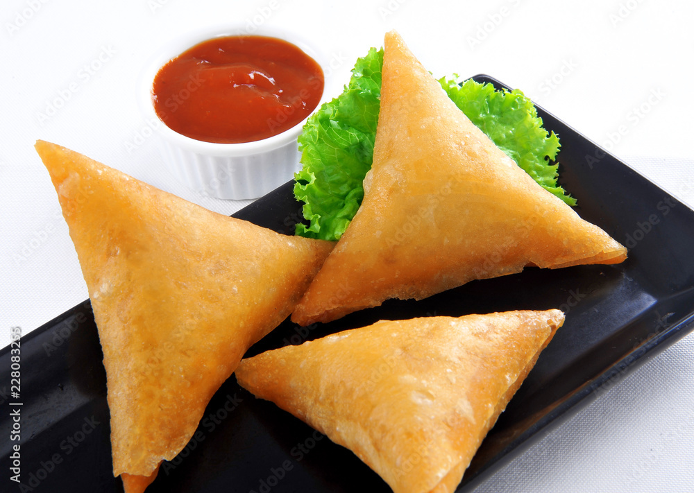 Samosa, Sambusa, Samboksa with a savory filling of chicken, mince ...