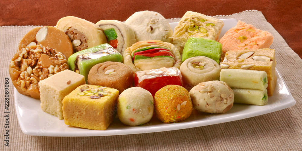 Mix Mithai, A Mouth-Watering Combination of Different Variety of Indian ...