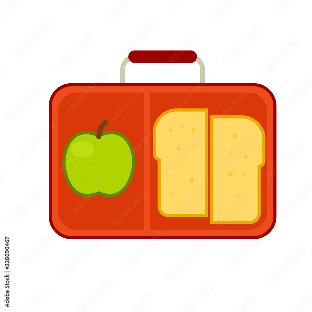 School Lunch Box icon. Clipart image isolated on white background Stock ...