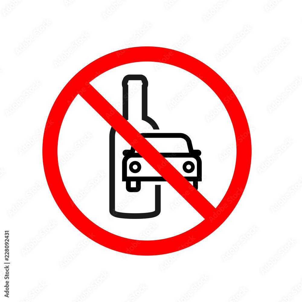 Don't drink and drive sign. Clipart image isolated on white background ...