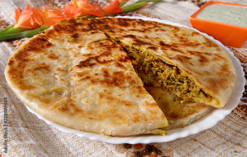 Keema Paratha, Chicken Mince Stuffed Paratha Stock Photo | Adobe Stock