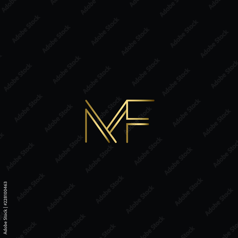 Creative Solid Minimal Letter MF Logo Design In vector Format vector de ...