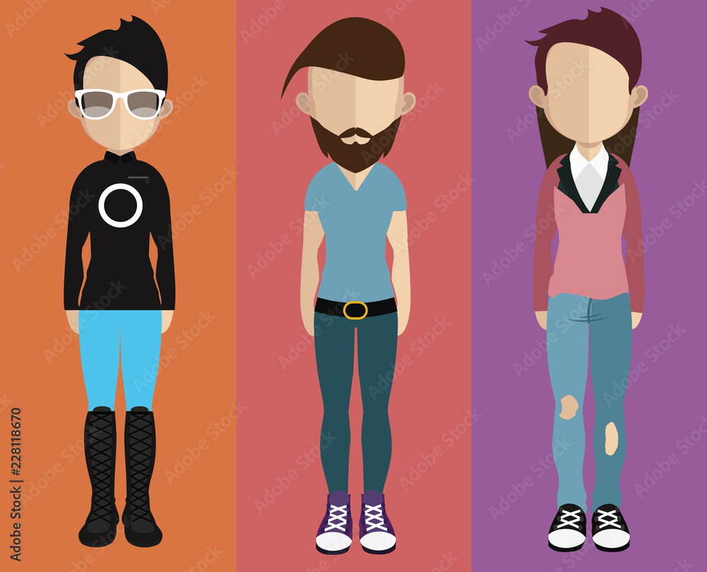 People avatar with full body and torso variations Stock Illustration ...