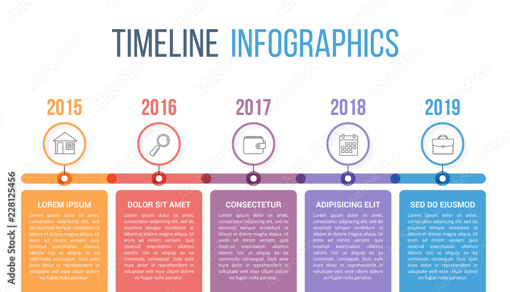 Timeline Infographics Stock Vector | Adobe Stock