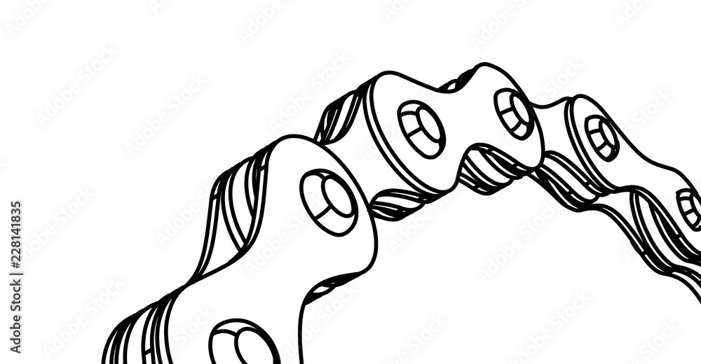 Bicycle chain close-up vector illustration. 3D design Stock Vector ...