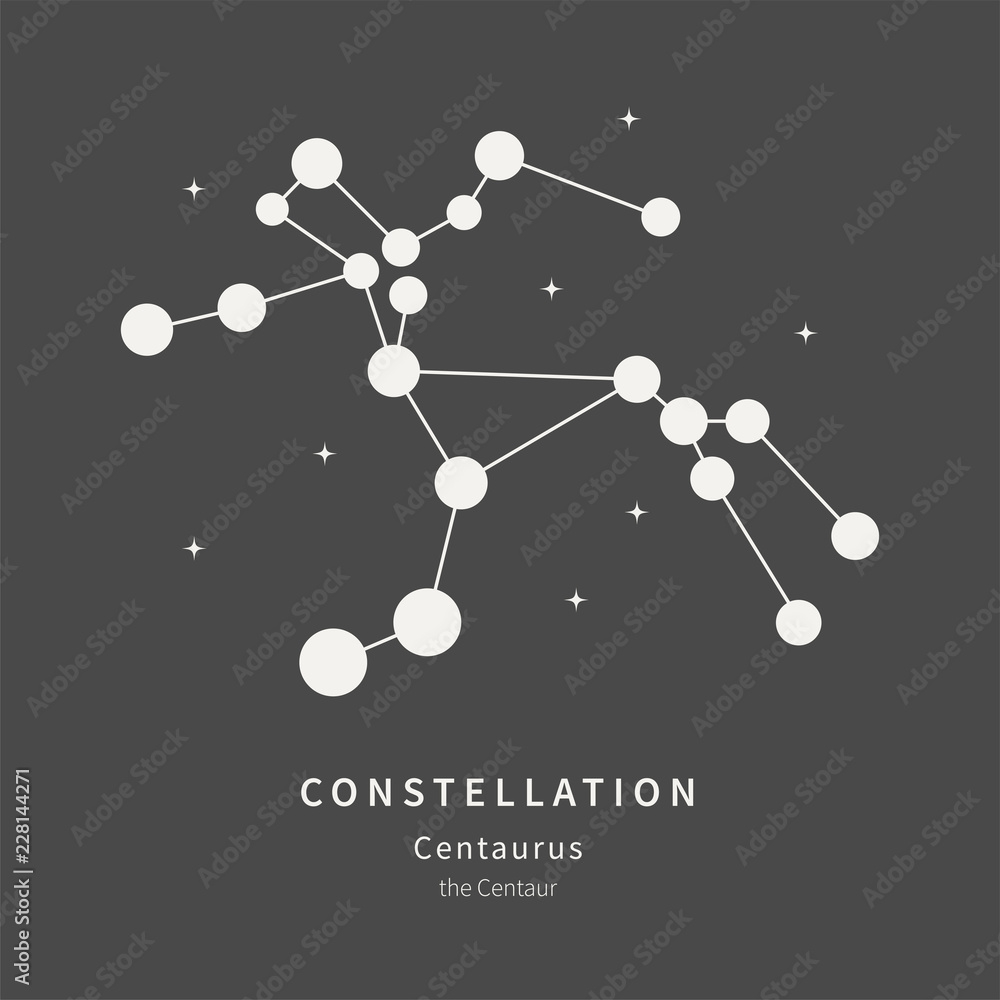 The Constellation Of Centaurus. The Centaur - linear icon. Vector ...