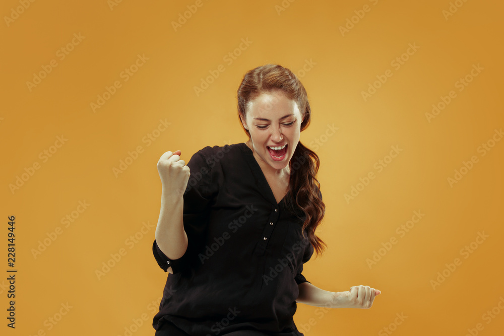 I won. Winning success happy woman celebrating being a winner. Dynamic ...