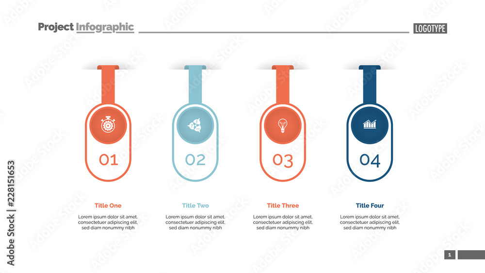 Four options infographic diagram. Step chart, option graph, layout ...