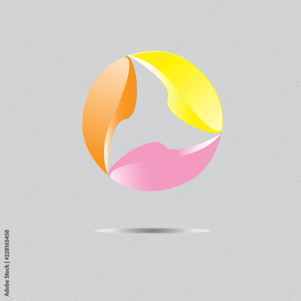 leaflet logo/The figure is in the form of a circle and bright leaves ...