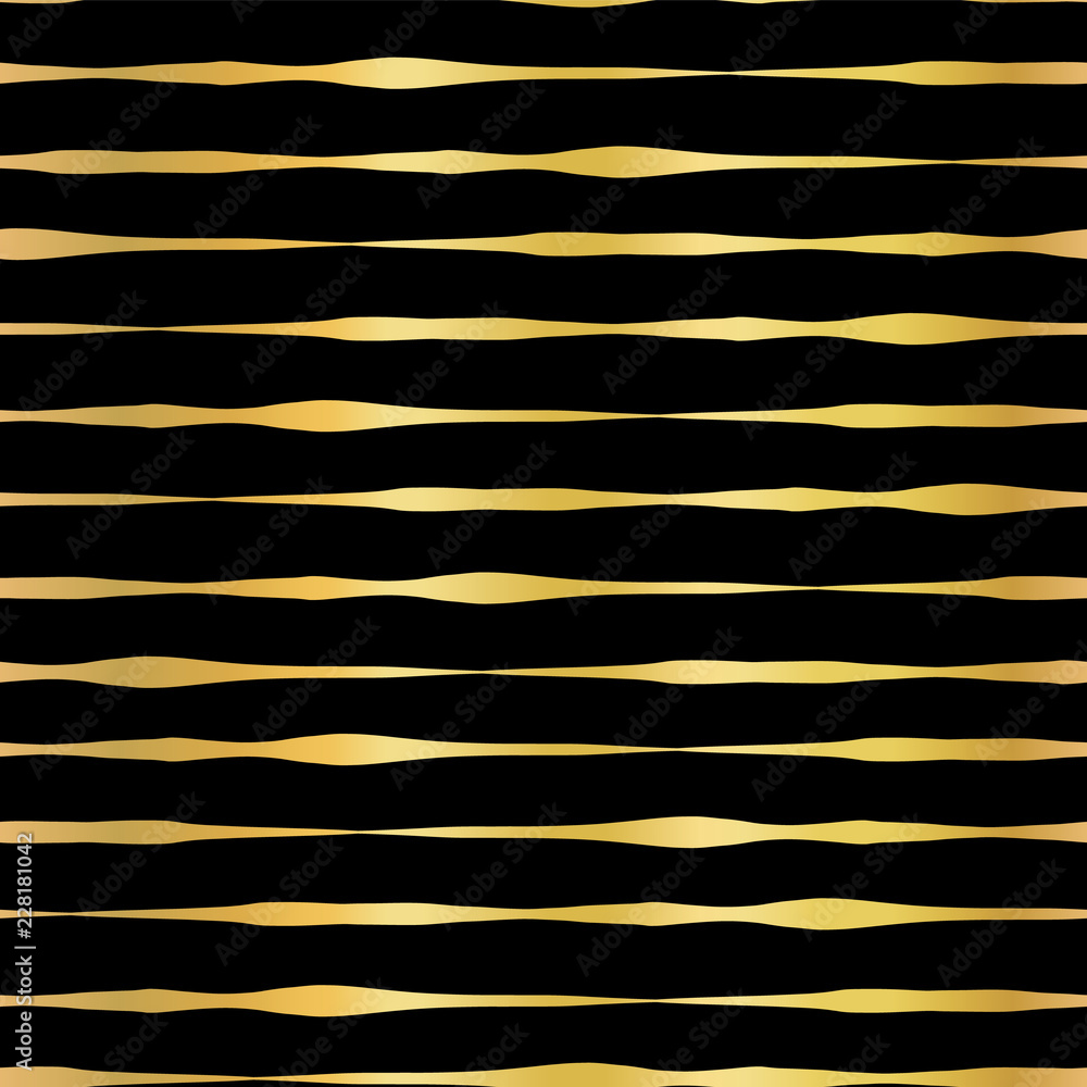 Black And Gold Horizontal Stripes