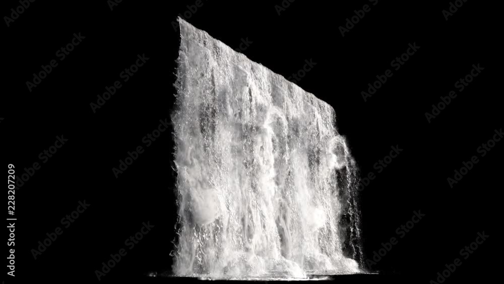 waterfall texture seamless loop, 4k, isolated on black with alpha and ...