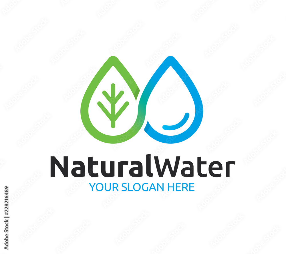 Natural Water Logo Stock Vector | Adobe Stock