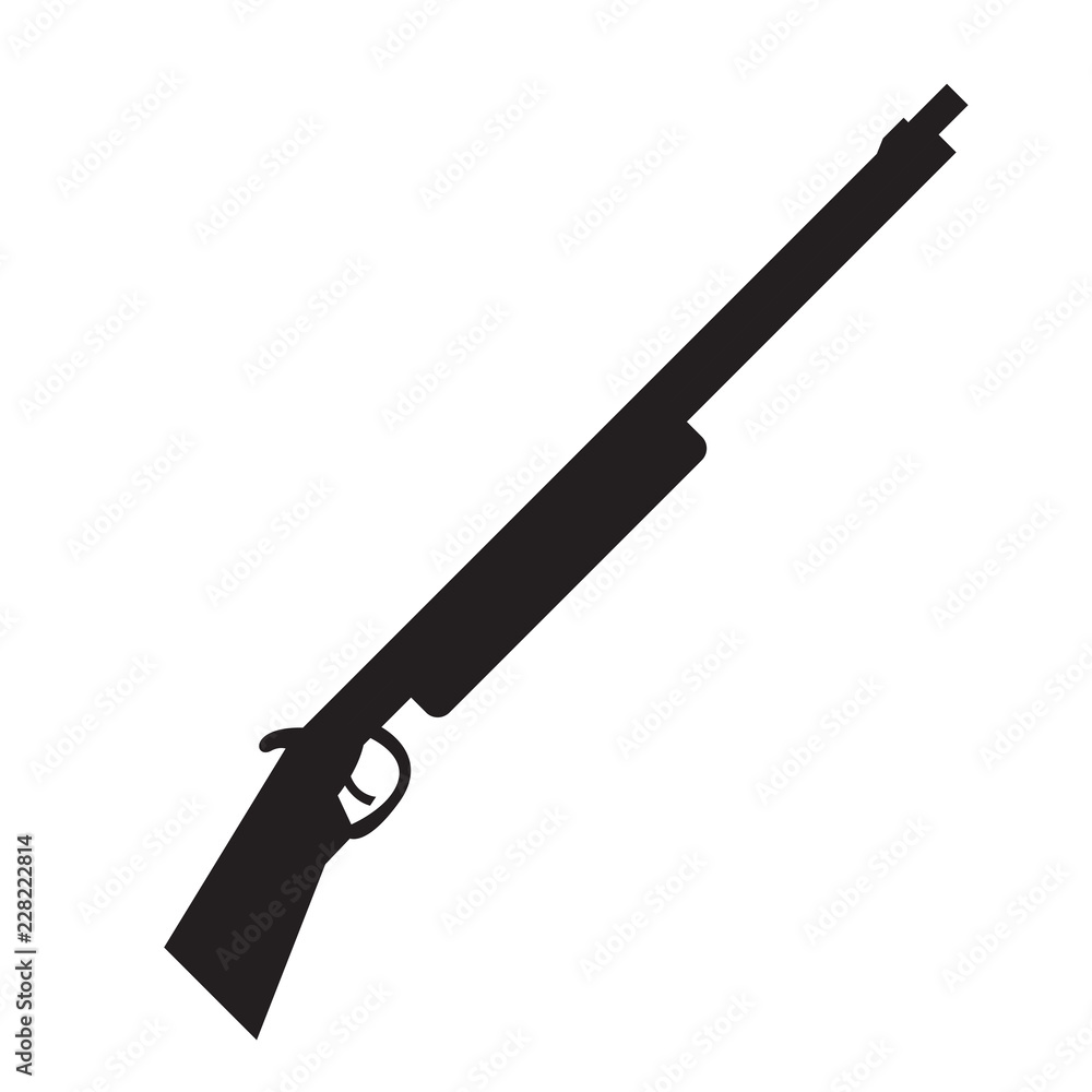 Isolated shotgun icon silhouette. Vector illustration design Stock ...