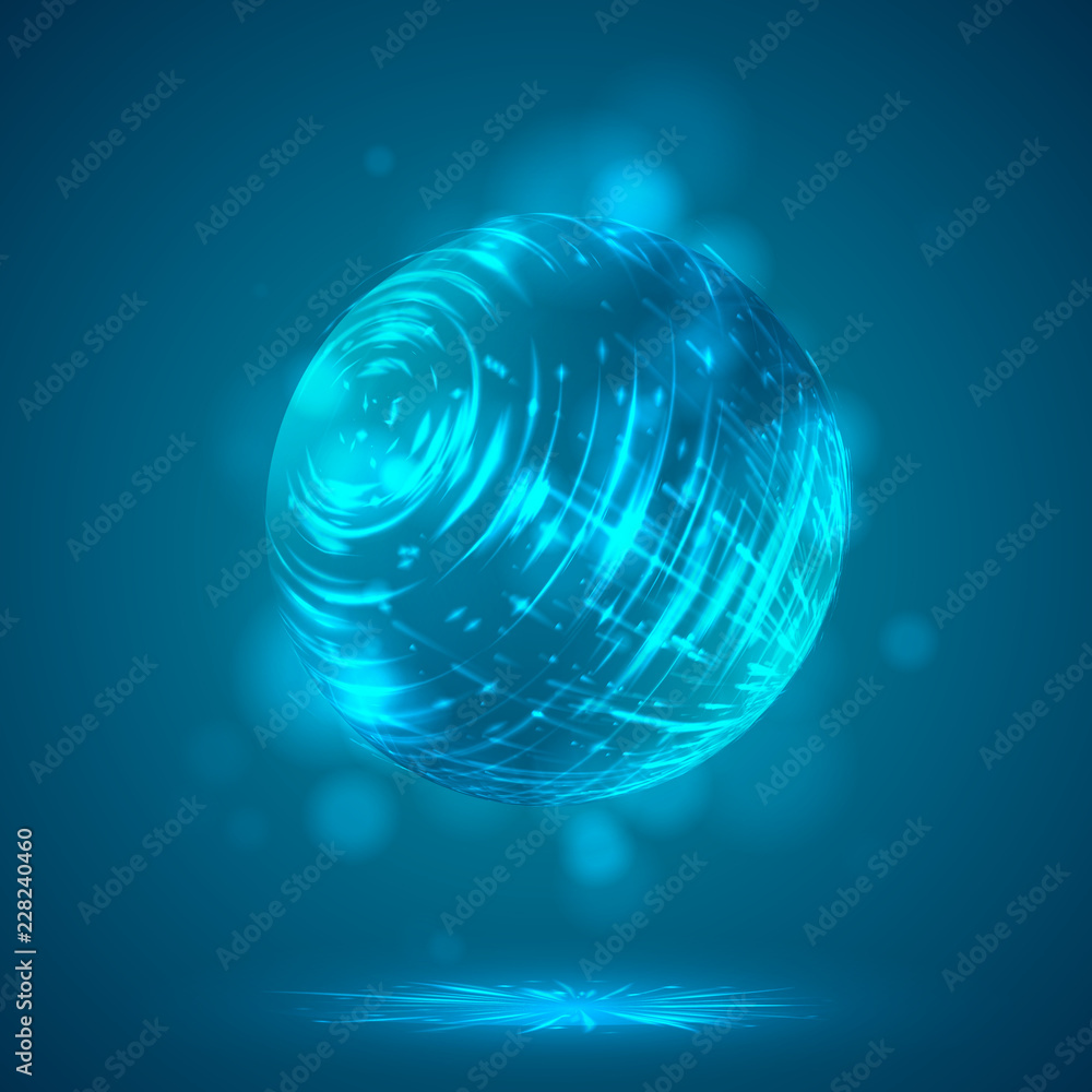 vector abstract element with explosion, sphere and glow, a hurricane ...