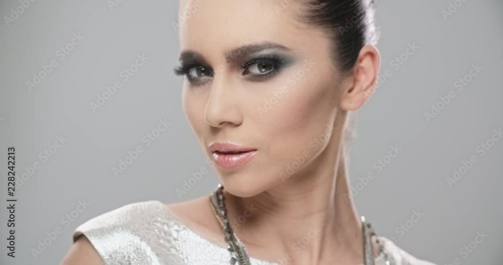 Young professional turkish model posing on stage for fashion magazine ...