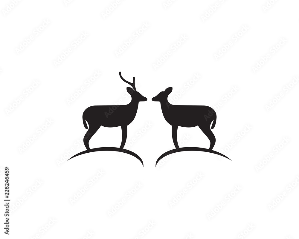 Deer logo and symbol vector Stock Vector | Adobe Stock
