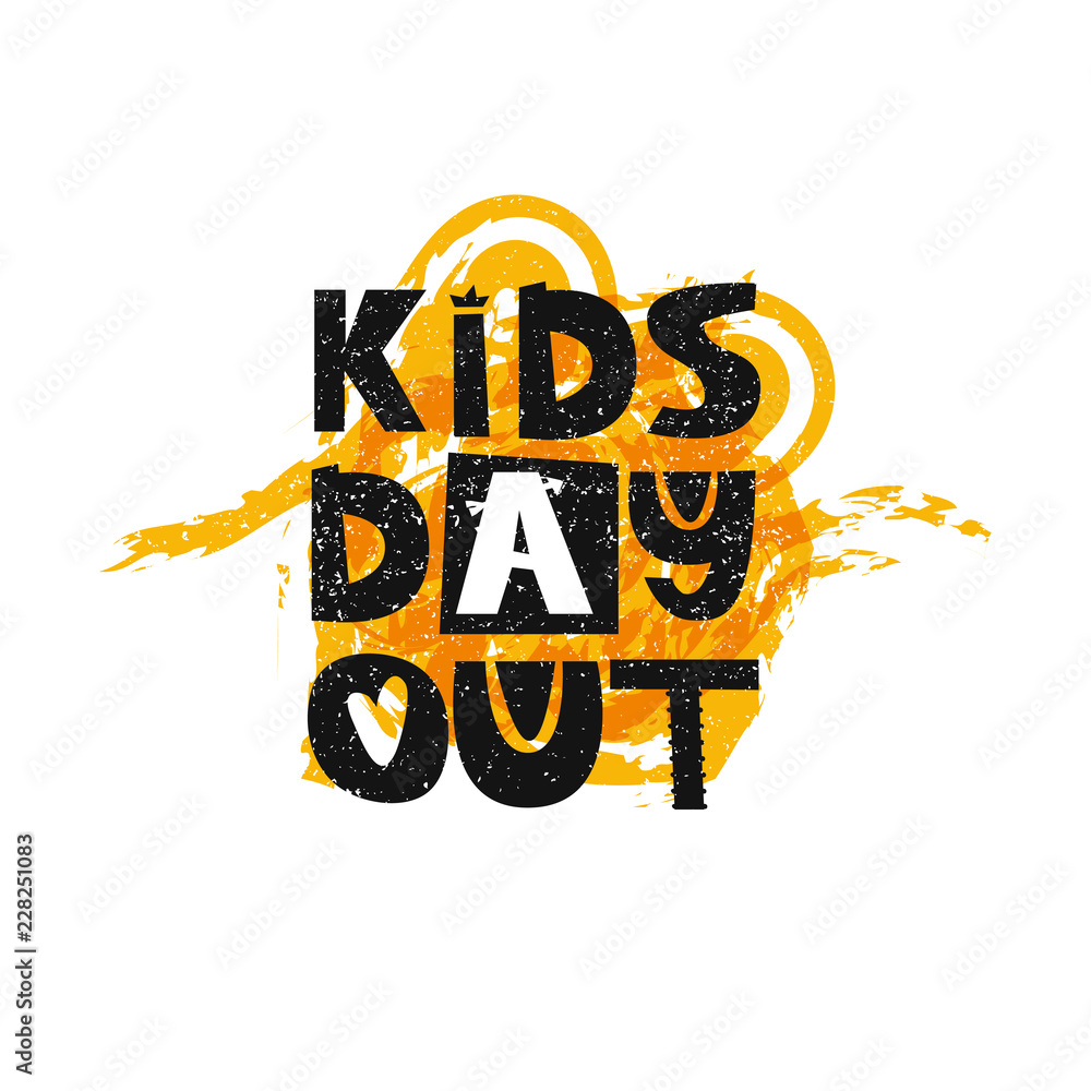 Kids day out lettering. Cute kids poster Stock Vector | Adobe Stock