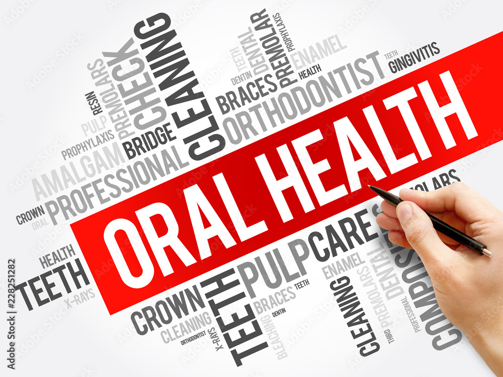 Oral health word cloud collage, dental concept background Stock ...
