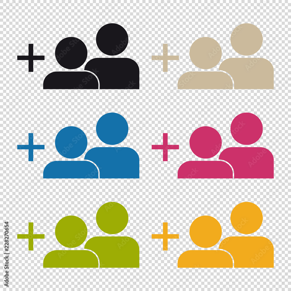 Add A Friend Icon - Colorful Vector Illustration - Isolated On ...
