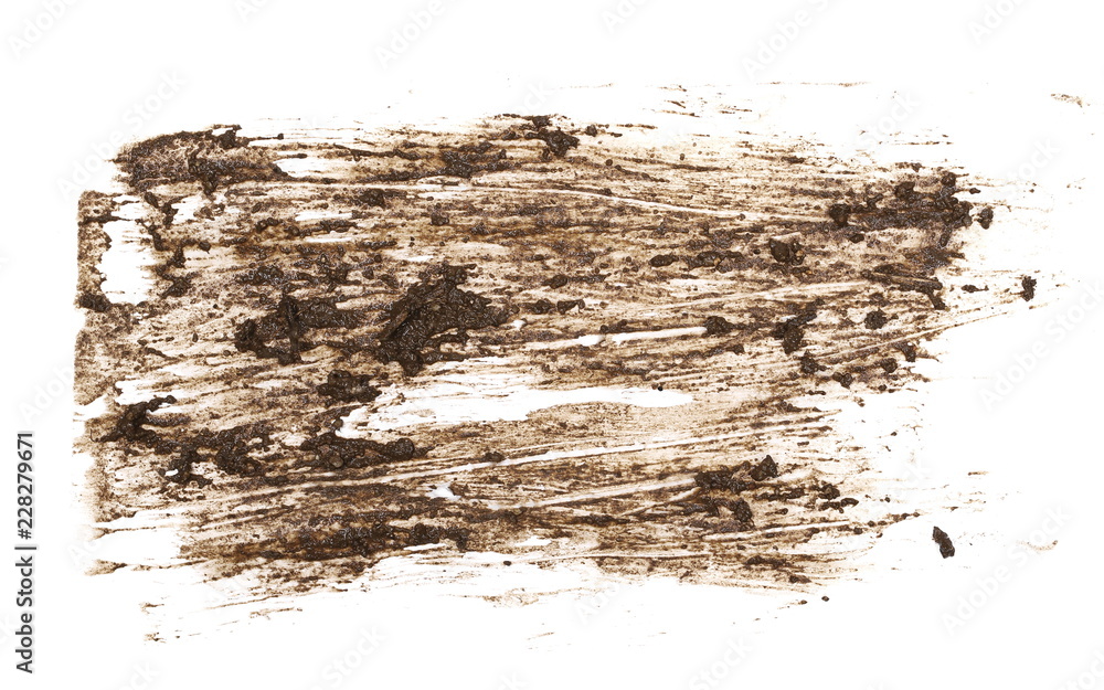 Wet mud, stains texture isolated on white background, top view Stock ...