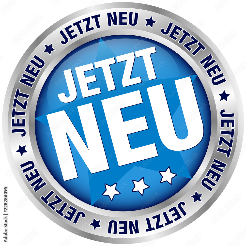 Button "Jetzt neu" blau/silber Stock-Vektorgrafik | Adobe Stock