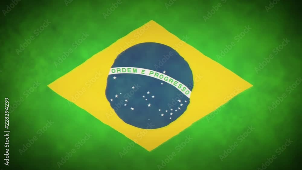 4k Brazil Flag Background Loop With Glitch Fx/ Animation of a vintage ...