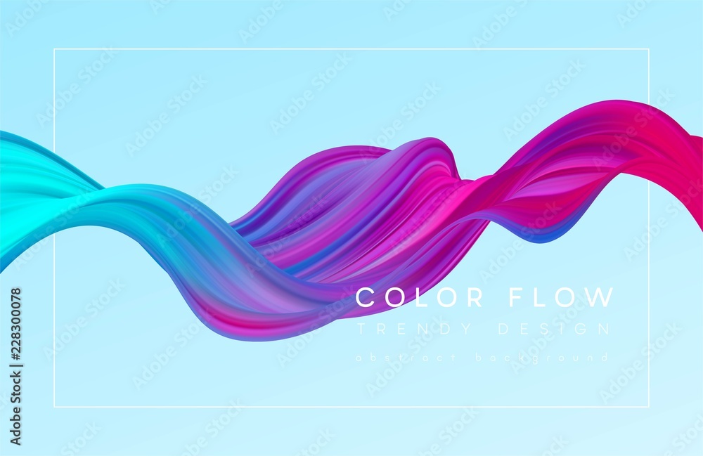 Modern colorful flow poster. Wave Liquid shape in color background. Art ...