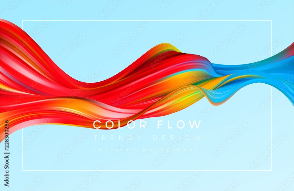 Modern colorful flow poster. Wave Liquid shape in color background. Art ...